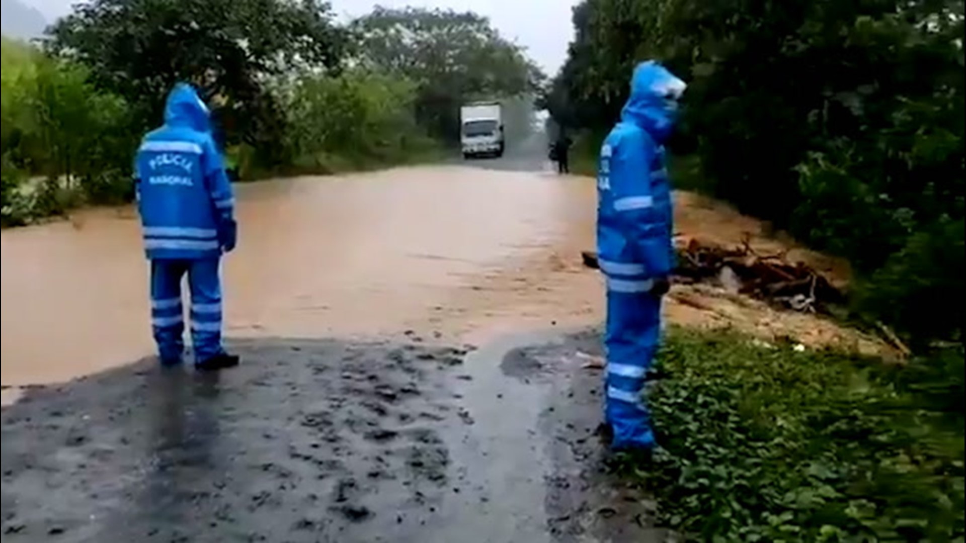 Road swallowed by Hurricane Iota flooding | wthr.com