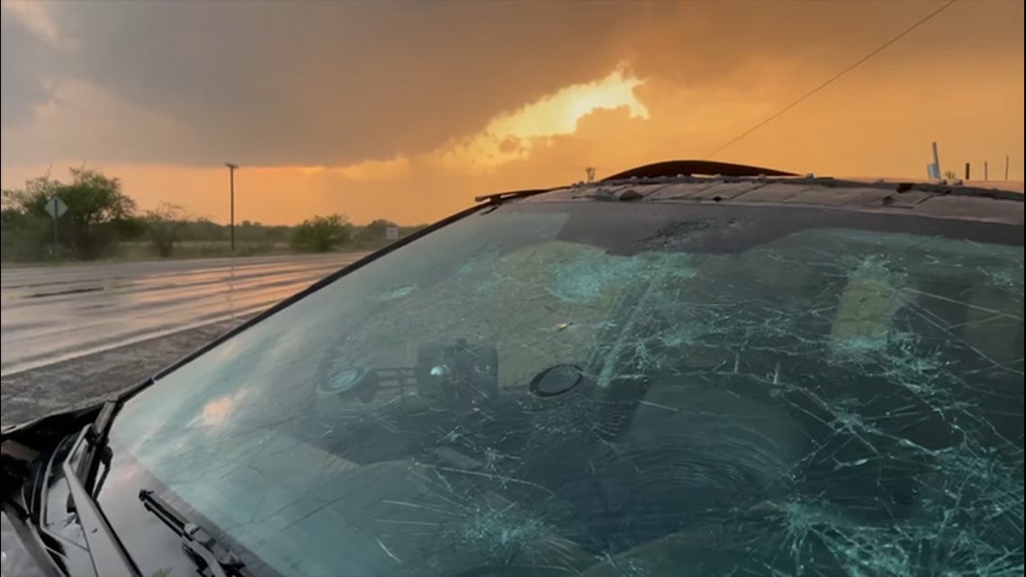 'Gorilla' hail smashes windshield | weareiowa.com