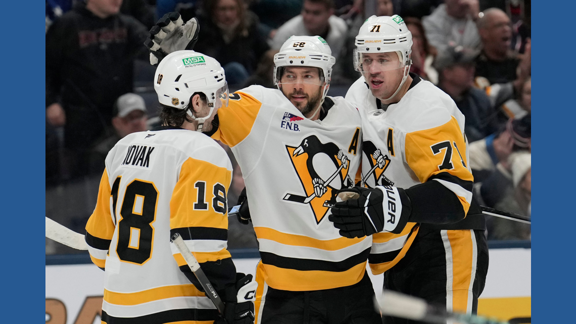 Letang scores in OT, Crosby nets 2 as Penguins beat Blue Jackets 4-3 | weareiowa.com