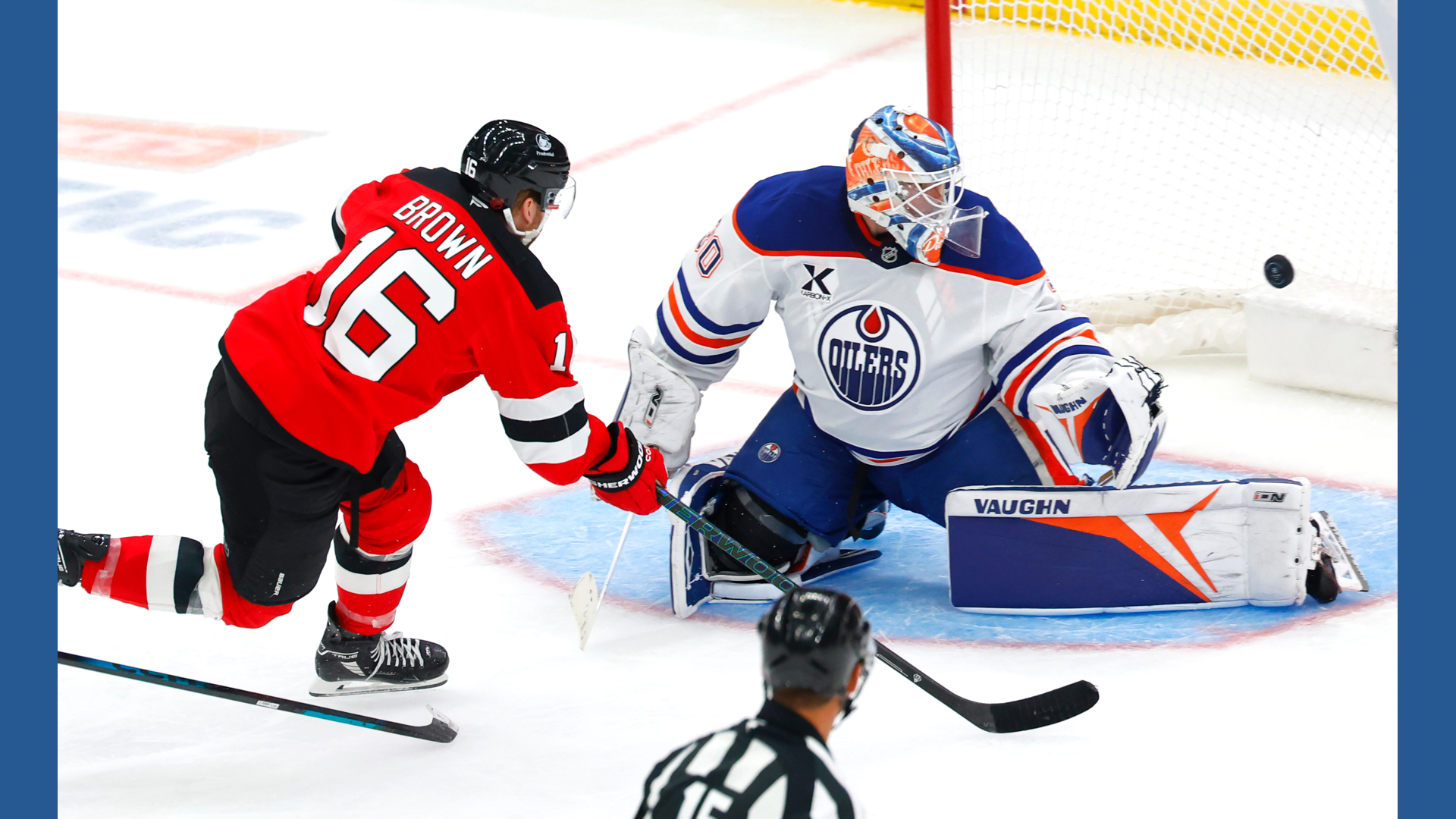 Connor Brown 'lit up like a Christmas tree' after scoring for the Devils against the Oilers ...