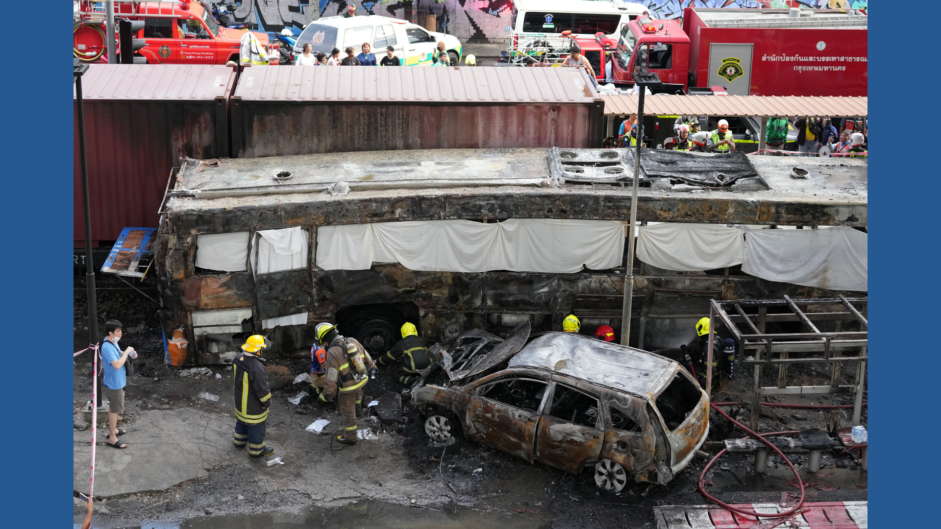 A cargo train hits a public bus at a Bangkok rail crossing | wthr.com