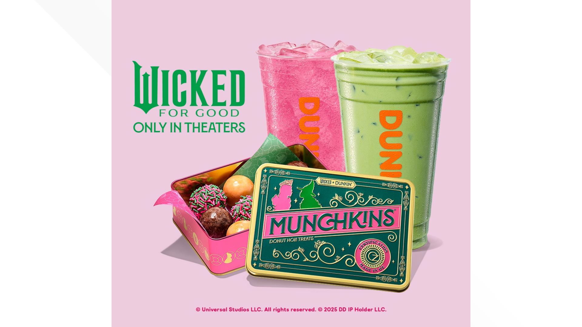 Dunkin’ goes 'Wicked' with new pink-and-green drinks and treats | wqad.com