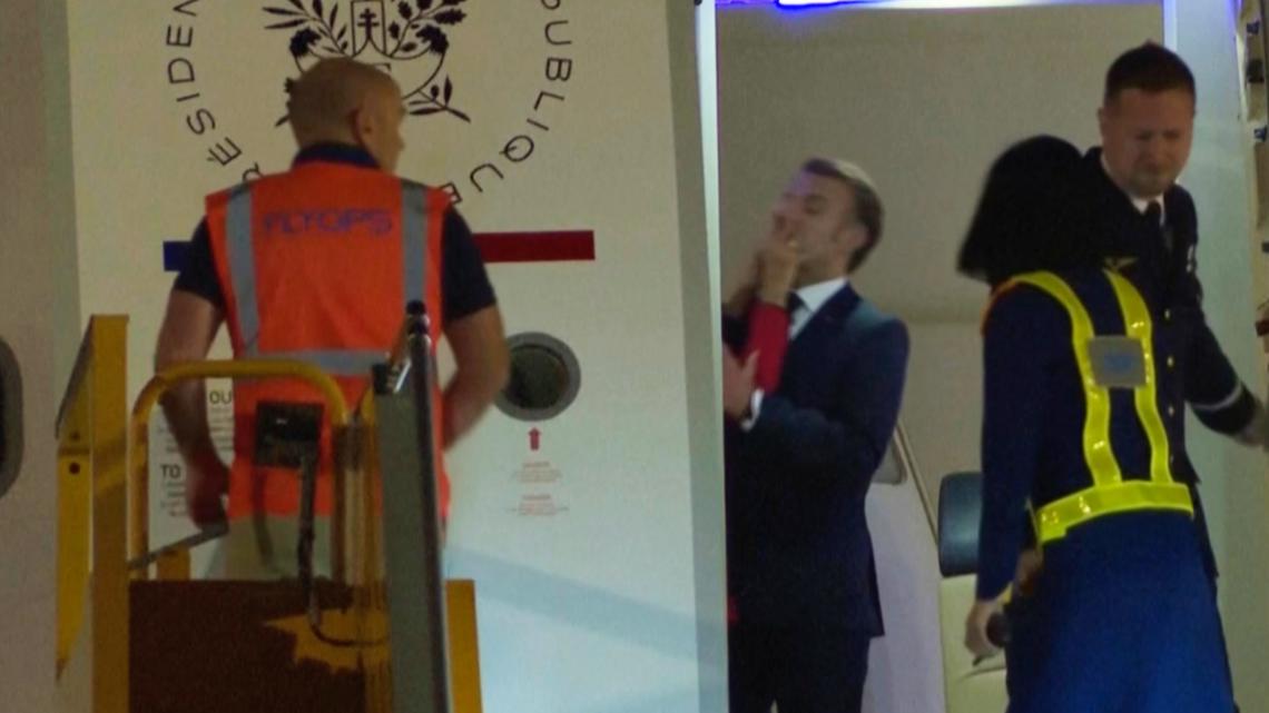 France president Macron explains wife Brigitte's playful push in ...