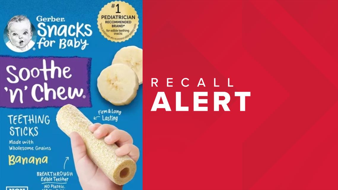 Gerber teething sticks recalled after reports of choking, ER visit ...