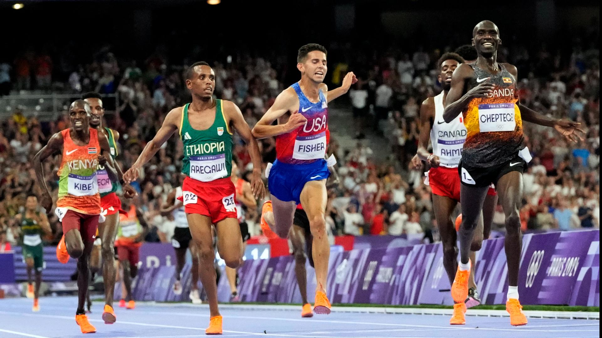 Here's how American Grant Fisher fared in the 10,000-meter final ...