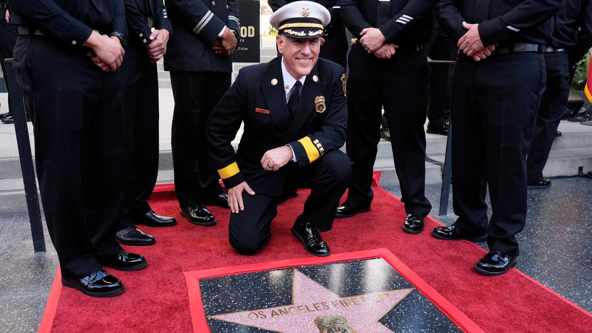 Los Angeles firefighters honored with star on Hollywood Boulevard ...