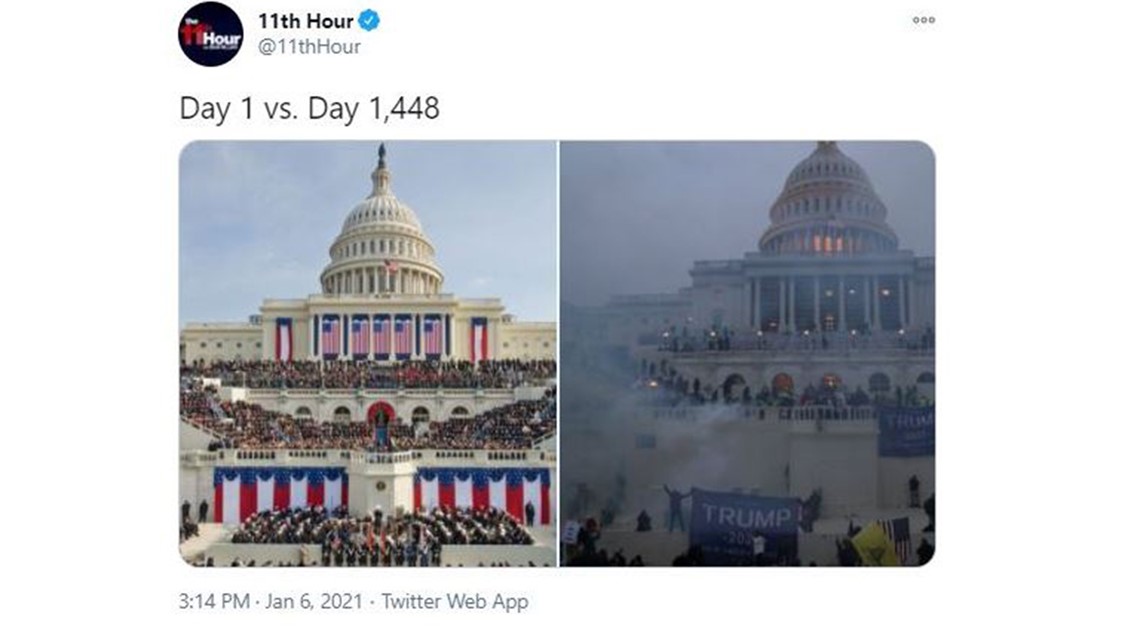 Capitol riot: Photos show Trump inauguration vs. mob riot | fox61.com
