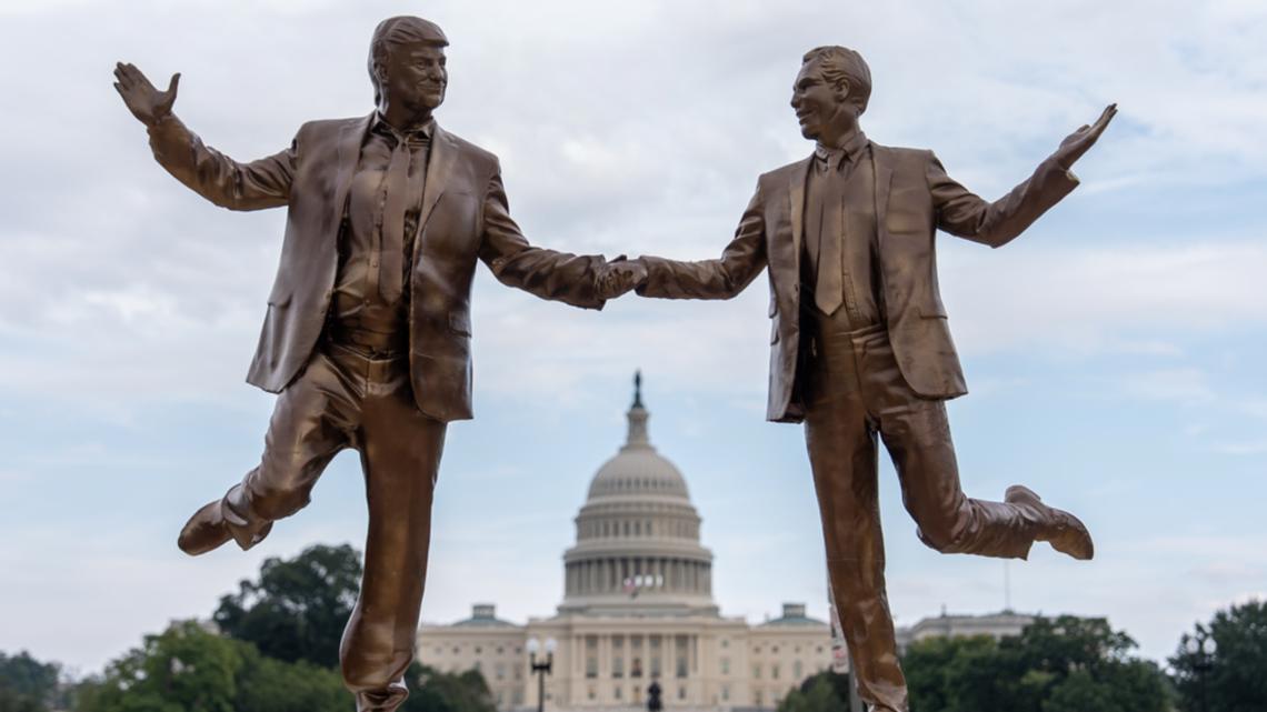 Trump-Epstein statue removed from the National Mall | wqad.com
