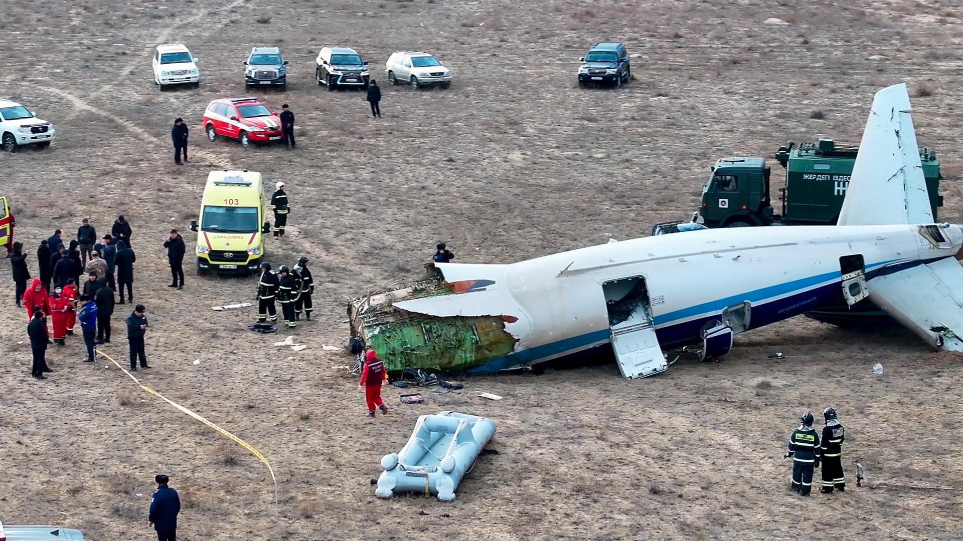 Plane crashes in Kazakhstan with 37 people on board, leaving at least ...