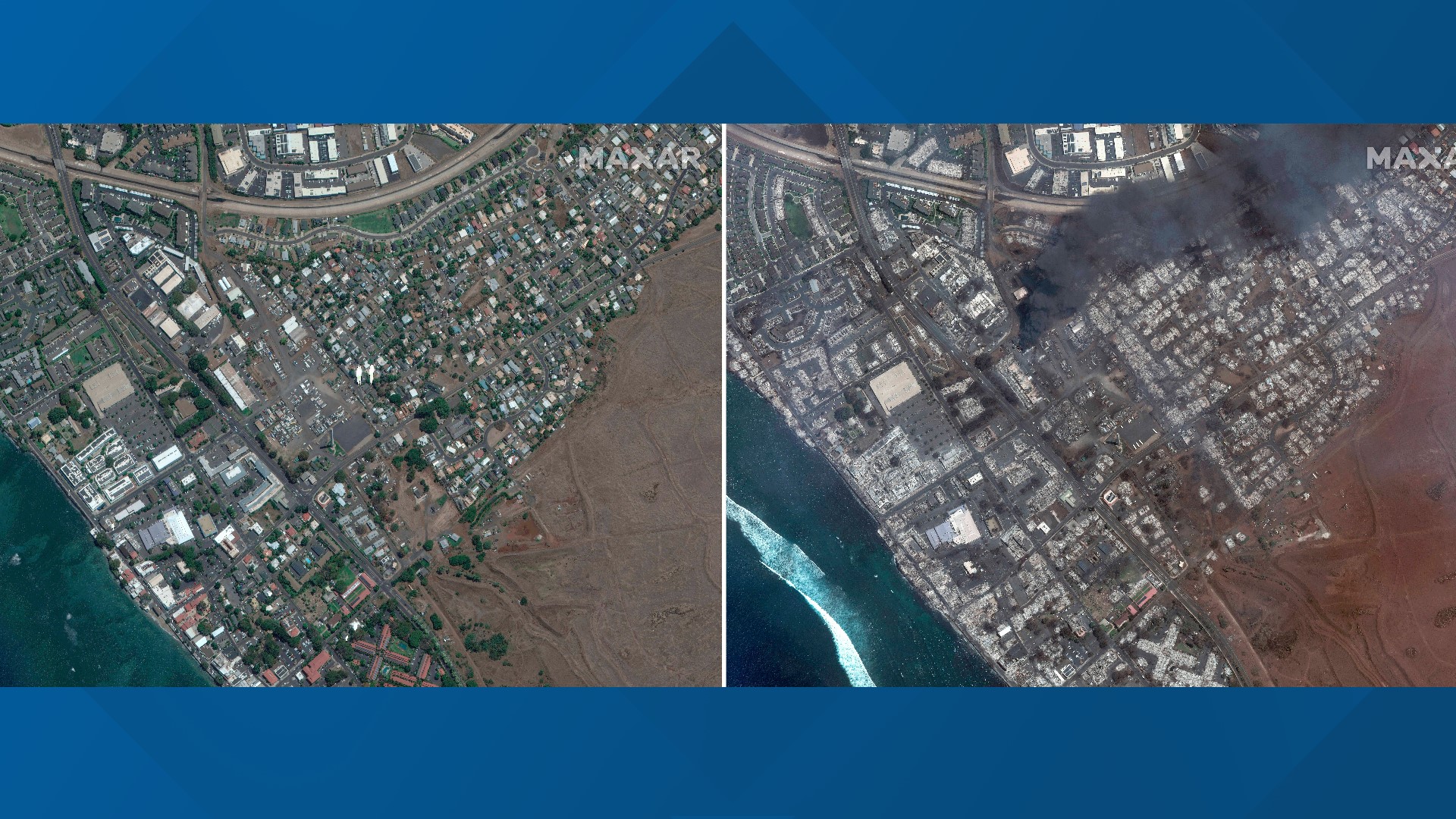 Before-and-after photos of Maui show stark wildfire devastation | wnep.com