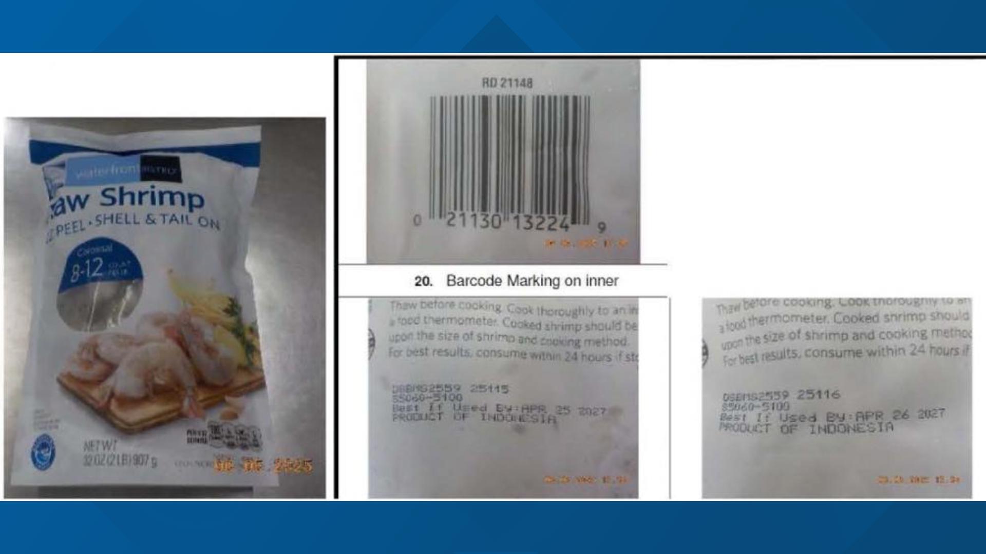 More frozen shrimp sold in several states recalled over possible ...