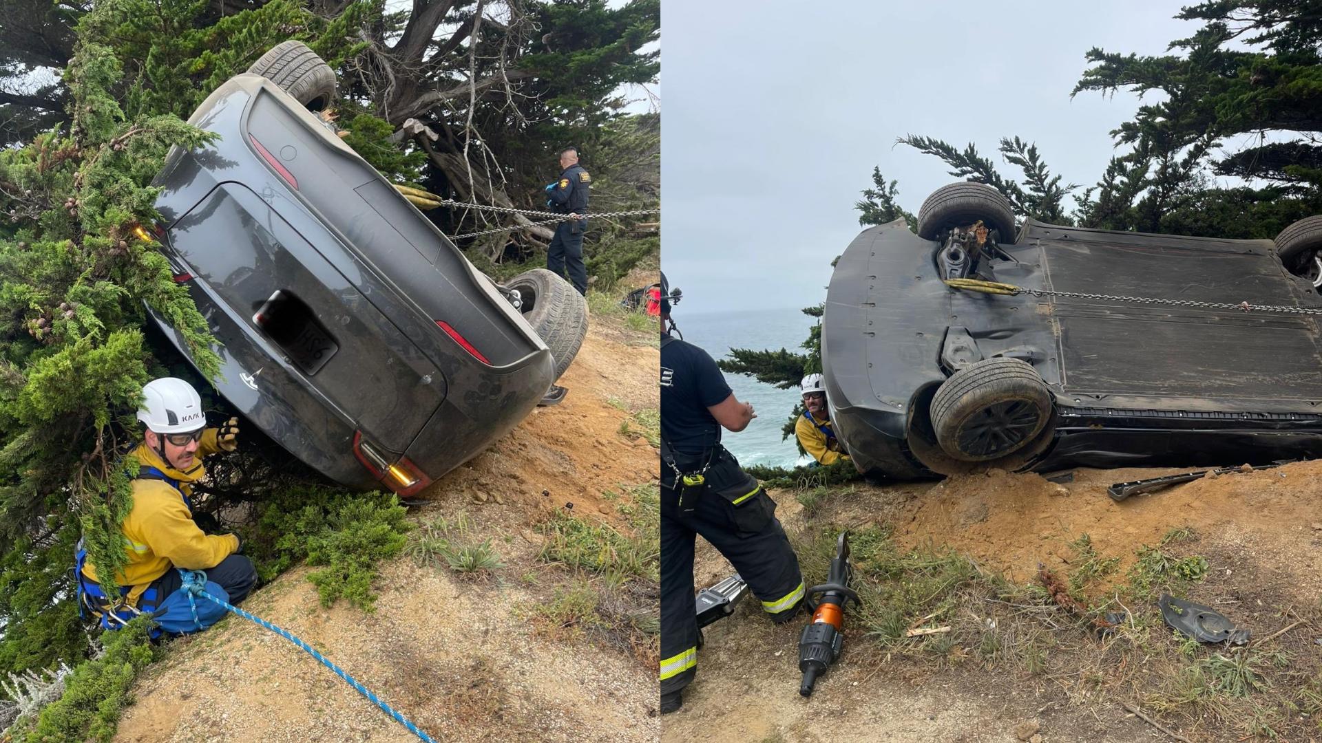 Tesla driver rescued after teetering over edge of 200-foot cliff | 10tv.com
