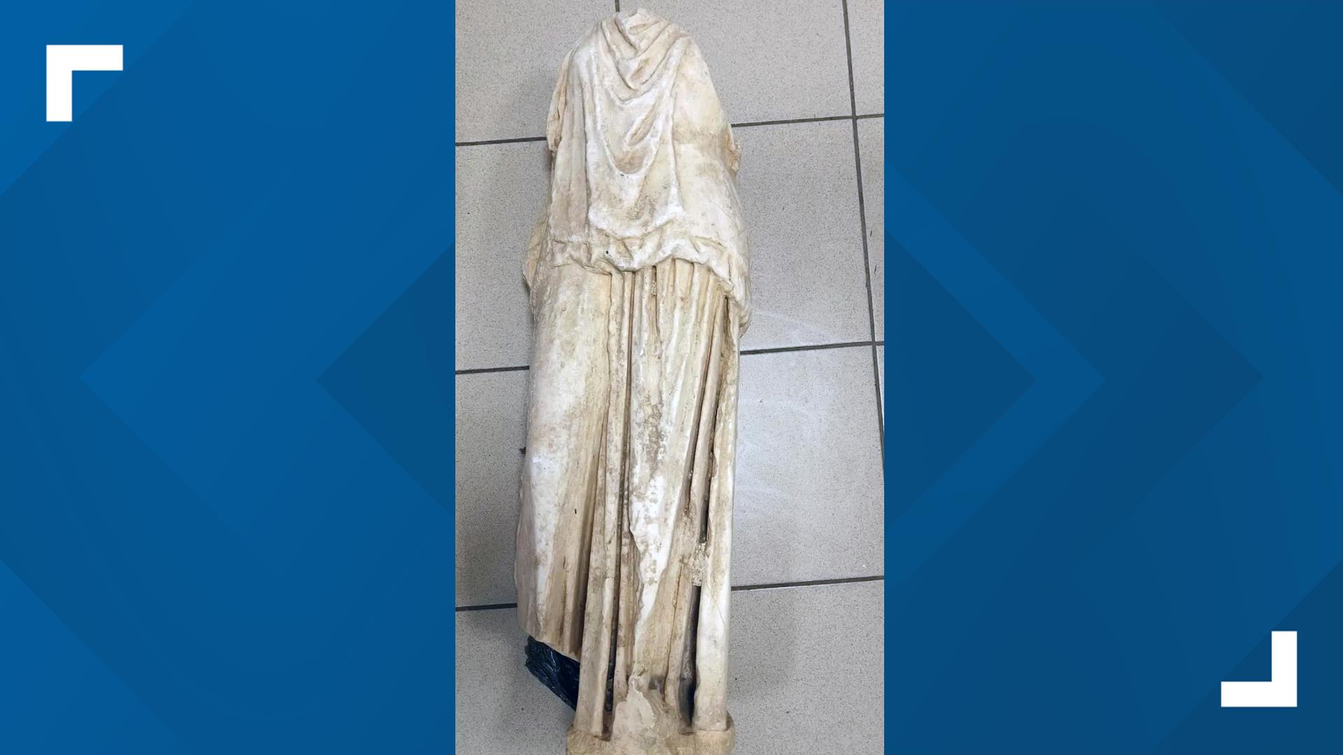 Marble statue dating back more than 2,000 years found in garbage bag in ...