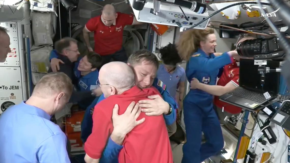 NASA's stuck astronauts greet newly arrived crew to the space station ...