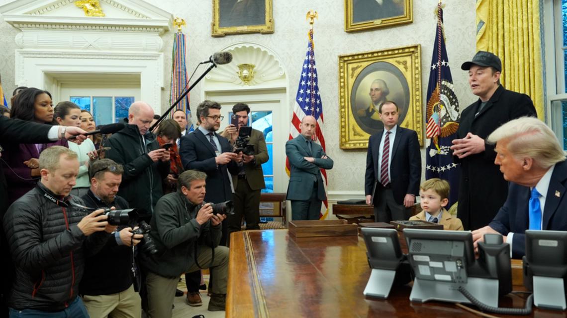 Trump, joined by Musk, signs order to keep downsizing federal workforce ...