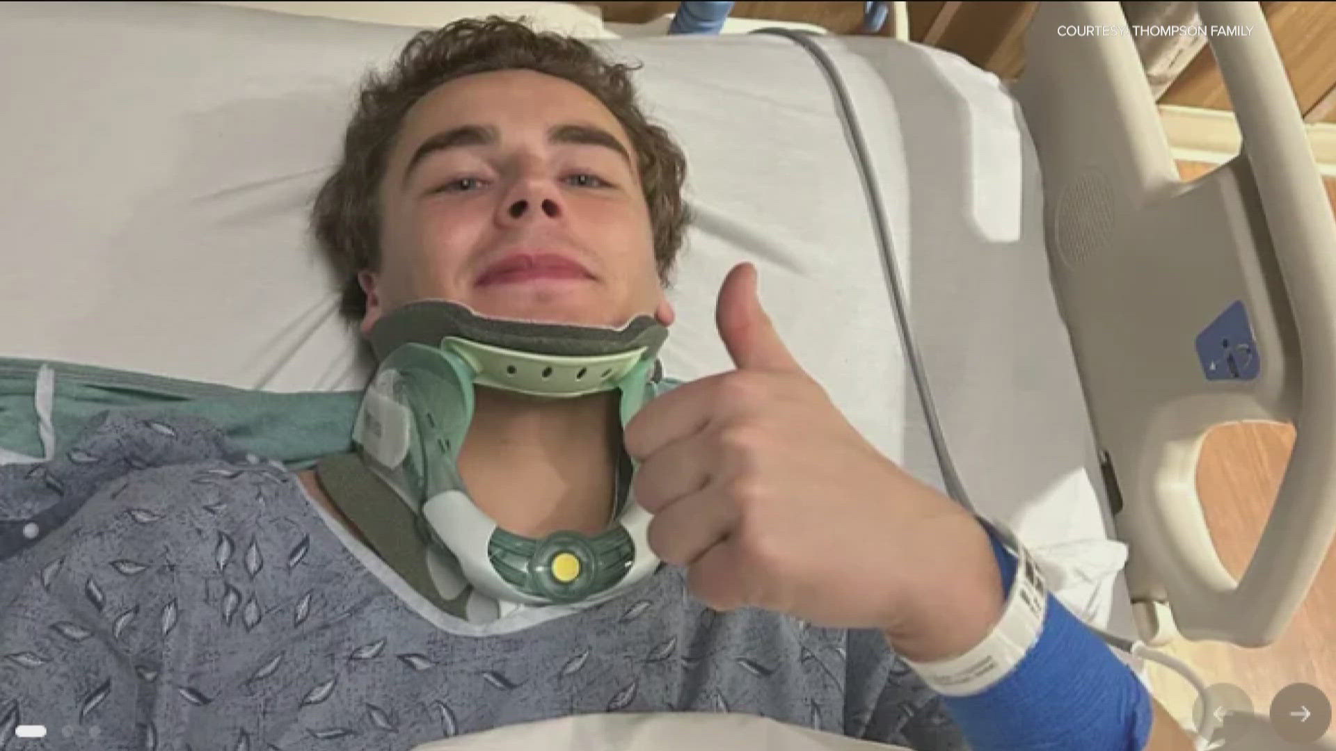 Hockey player who suffered serious spine injury gives 'glory to God ...
