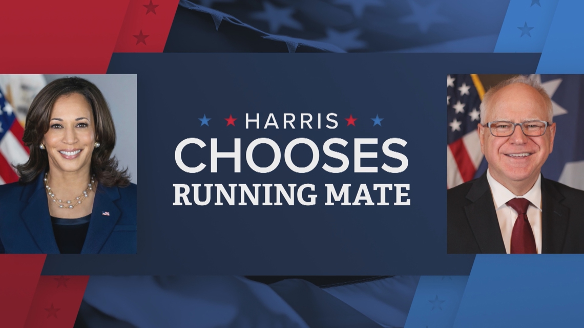 Tim Walz named as Kamala Harris' running mate in presidential election ...