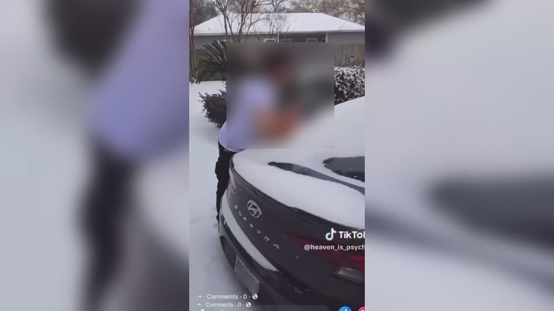 TikTok video shows Texas man using baby to clean snow off car ...
