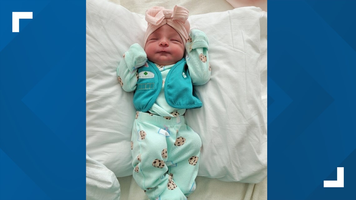 Newborn baby gets surprise cookie couture from Girl Scout Troop | wthr.com