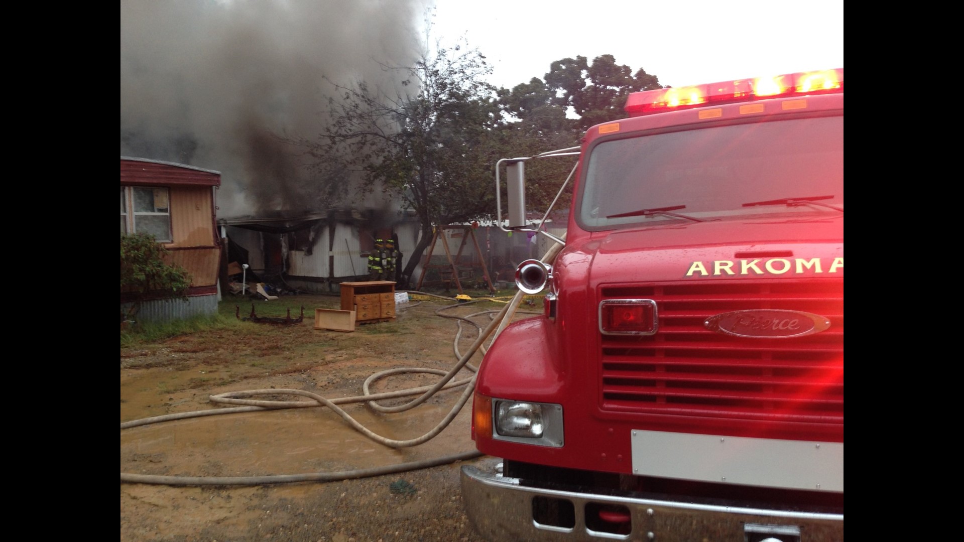 Crews Work to Put Out House Fire in Arkoma | 5newsonline.com