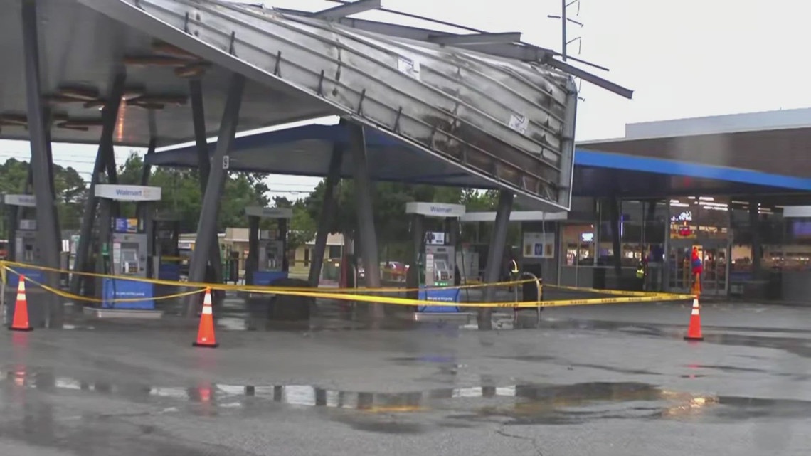 Latest News | Awning collapses during thunderstorm at Walmart gas ...