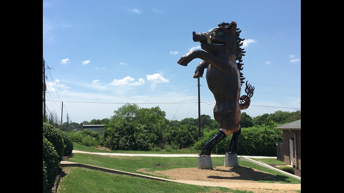 Woo, Pig! Giant Hog Statue Stands Tall In Fayetteville | 5newsonline.com