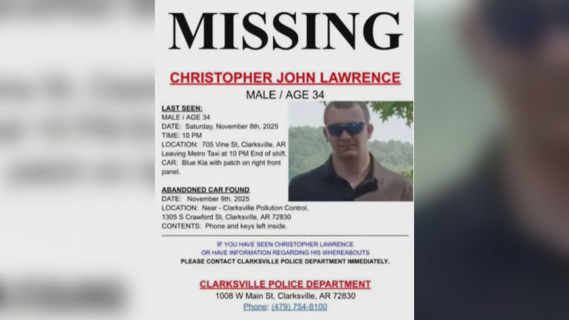34-year-old man missing from Clarksville since Nov. 8 | 5newsonline.com