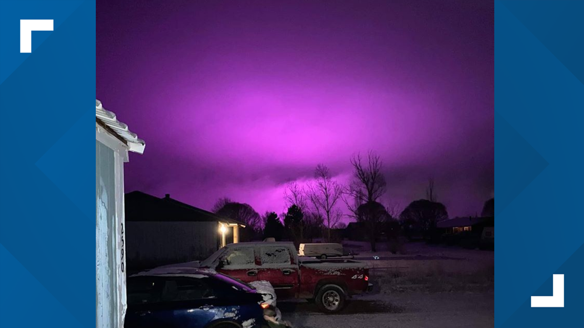 Medical Marijuana Farm Lights Create Purple Hazy Sky Over Snowflake, AZ ...