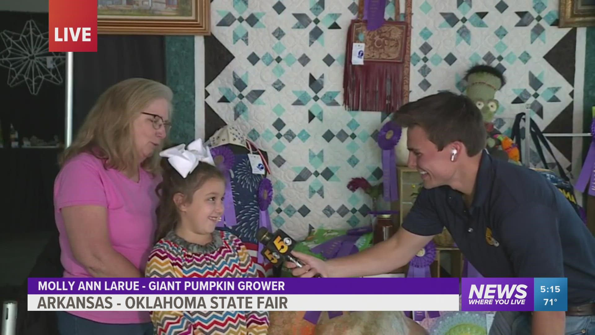 8-year-old Van Buren girl grows almost 600-pound pumpkin. | 5newsonline.com