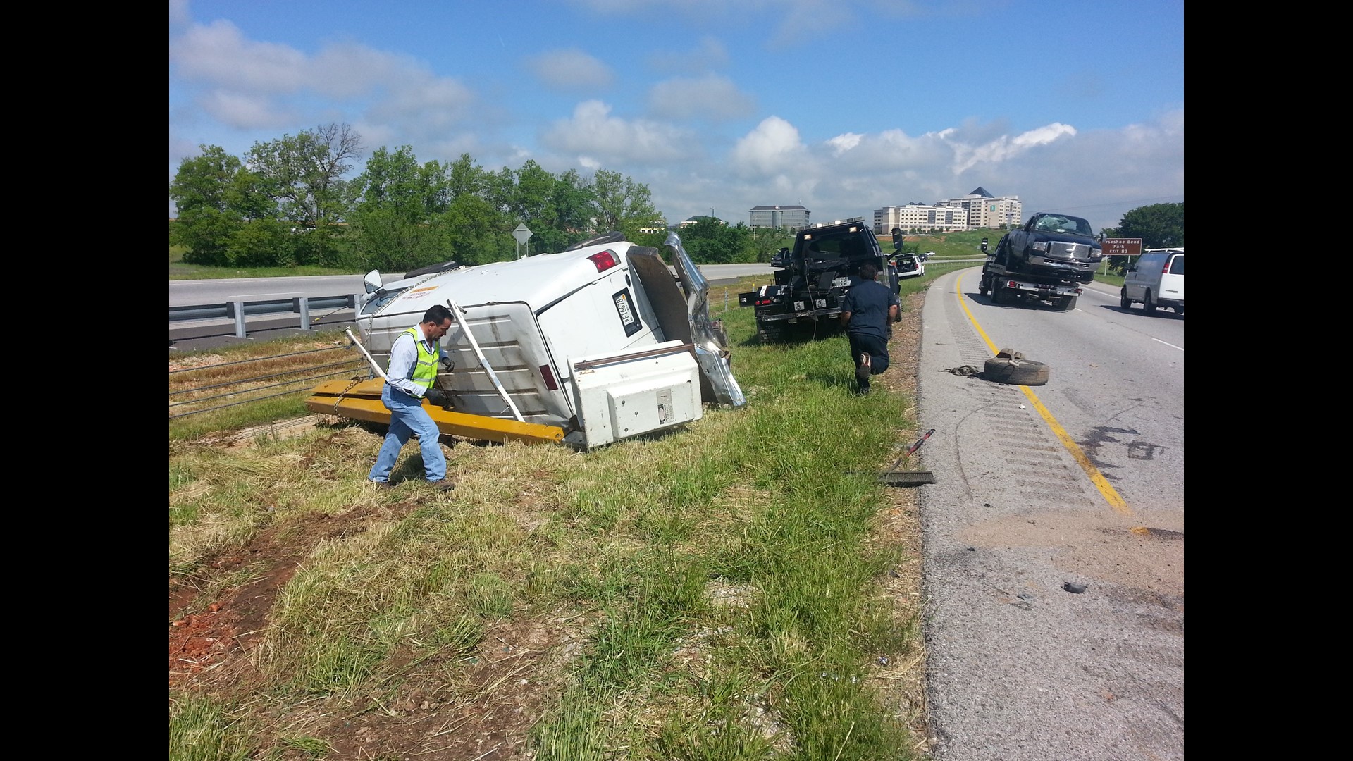 Van Rolls Over in Accident on I-540 | 5newsonline.com