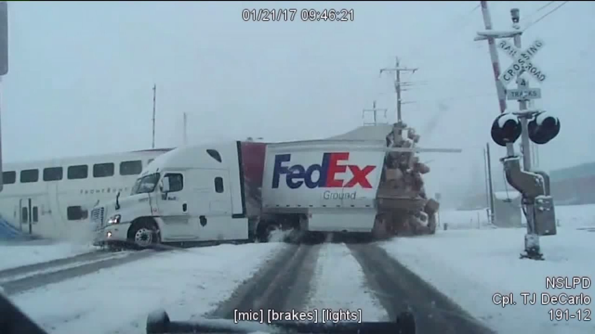 Commuter Train Cuts FedEx Truck In Two In Crash Caught On Video ...