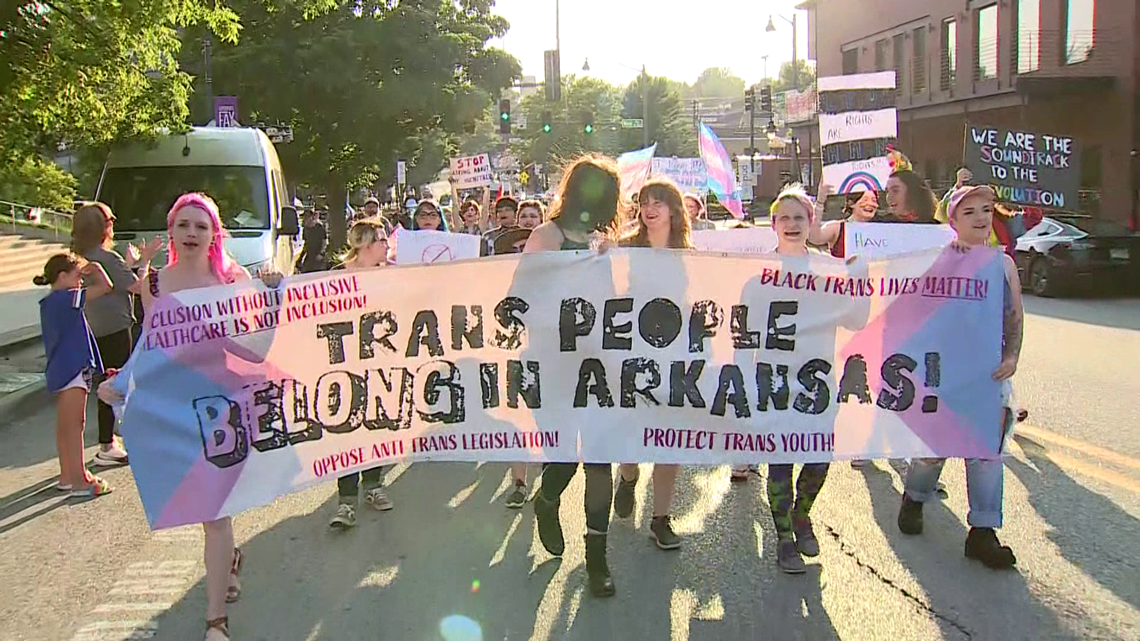 NWA Pride's first Trans March draws over 500 attendees to Fayetteville ...