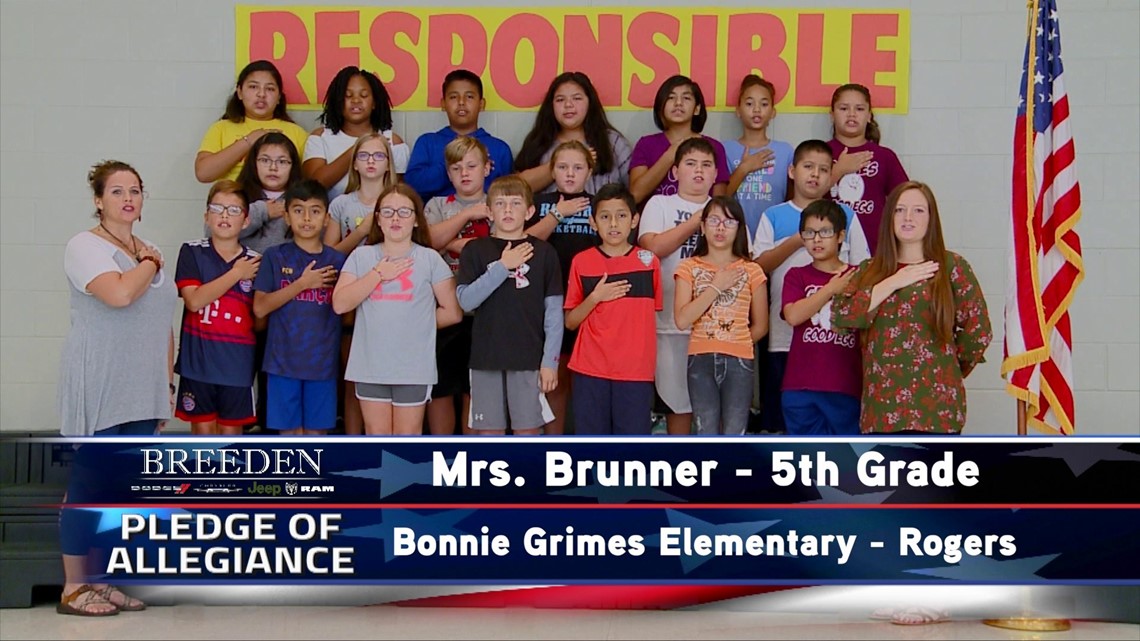 Mrs. Brunner 5th Grade Bonnie Grimes Elementary, Rogers | 5newsonline.com