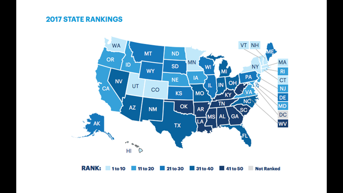 The Healthiest And Least Healthy States In The U.S. | 5newsonline.com