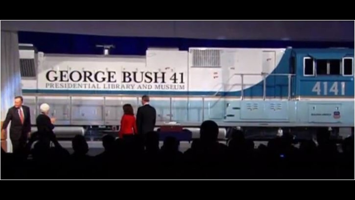 George H.W. Bush Train Unveiled After Being Stored In North Little Rock ...