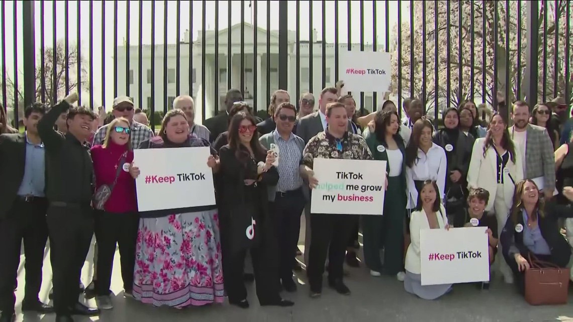 Influencers protest after the House voted to ban TikTok | 5newsonline.com