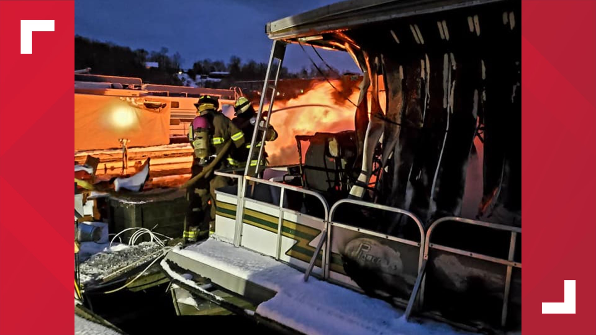 Crews extinguish boat fire at Rocky Branch Marina. | 5newsonline.com