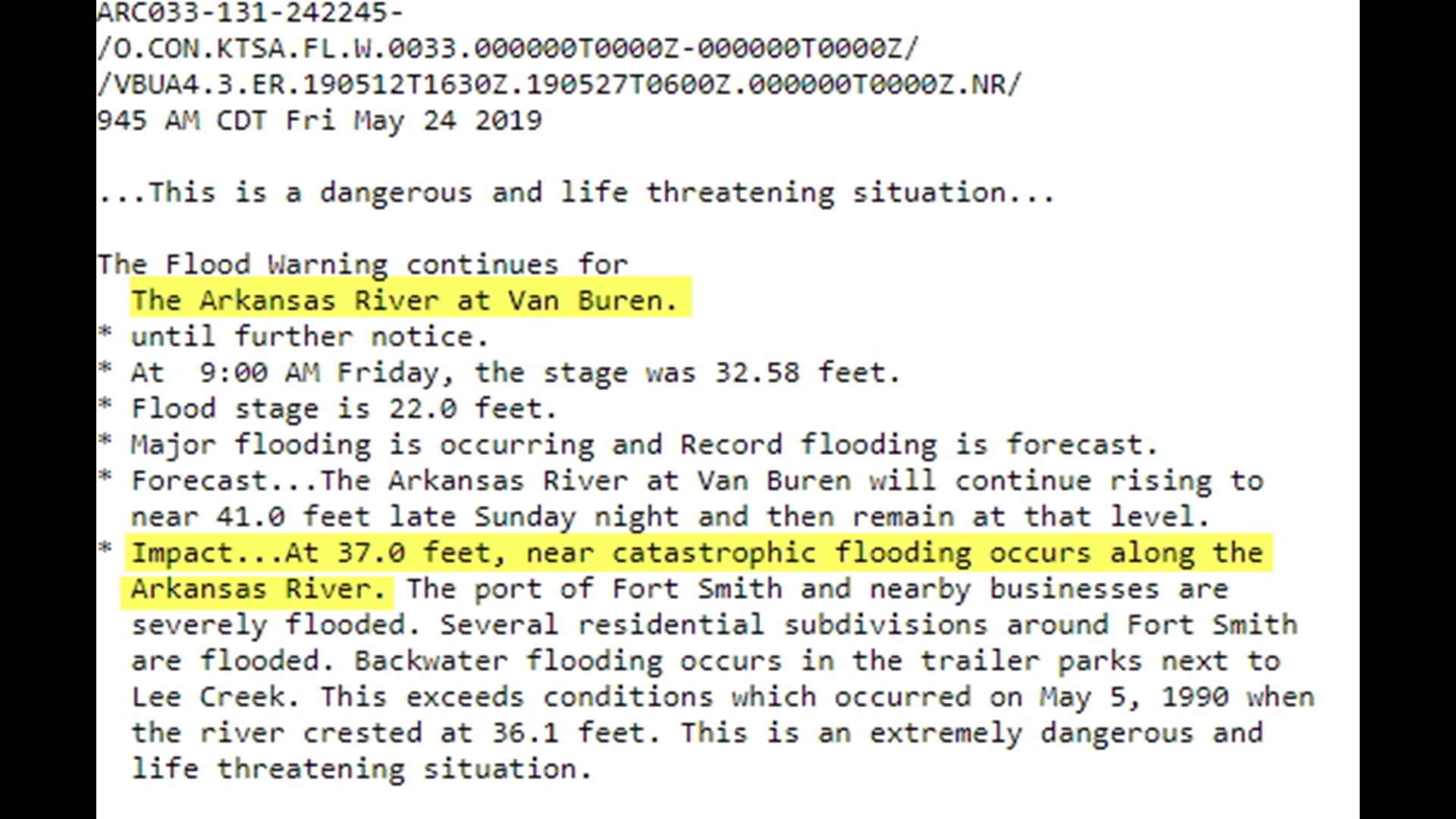 NWS Flood Warnings Bulletins & Links | 5newsonline.com