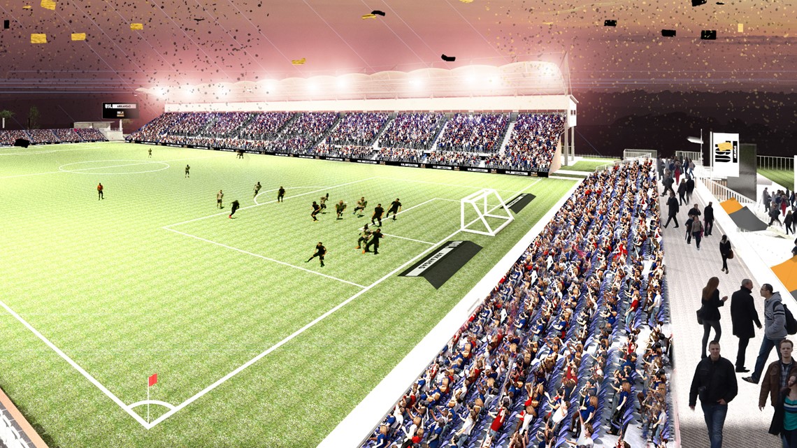 New renderings show first look at USL Arkansas stadium | 5newsonline.com