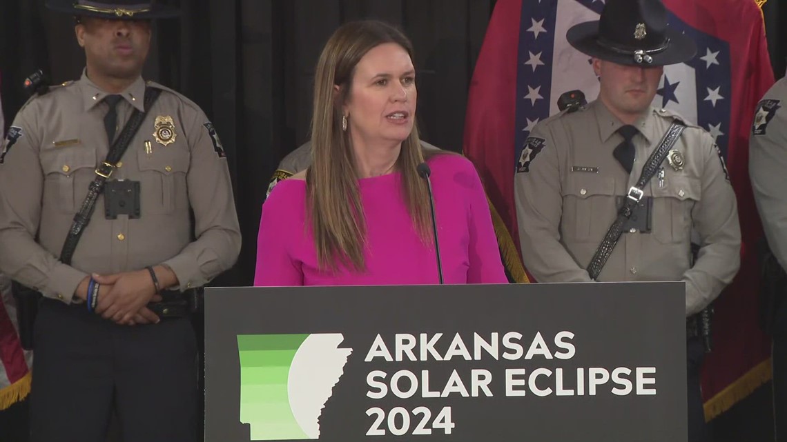 Arkansas Gov. Sanders addresses potential impacts of solar eclipse ...
