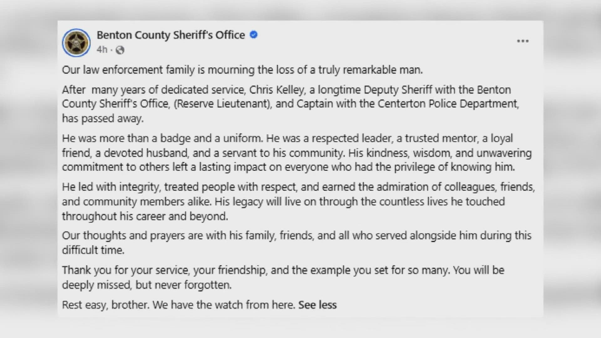 Multiple police departments extend support following the death of ...