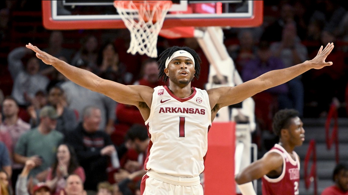 Razorback men's basketball pulls away late for win over Troy ...