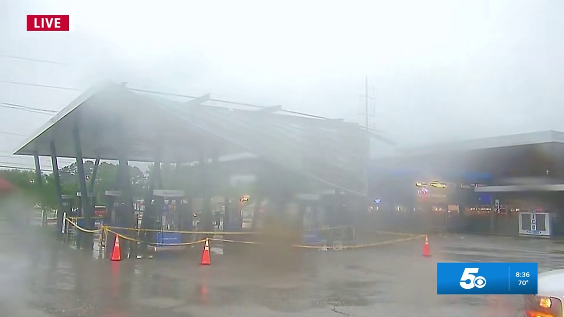 Awning collapses at Walmart gas station in Bentonville | 5newsonline.com