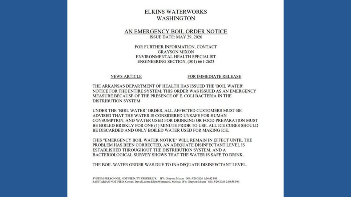 First round of water samples tests negative for E. coli, Elkins mayor ...