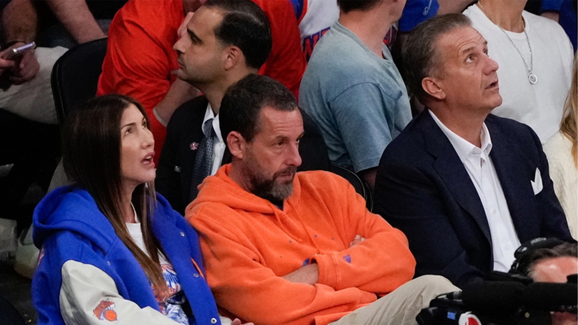 Arkansas' Coach Cal spotted with Adam Sandler at historic NBA Finals ...