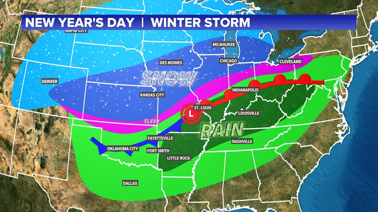 New Year's Day 2022 winter storms to hit the central U.S. | 5newsonline.com