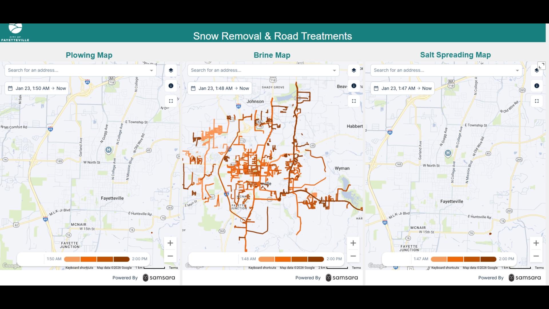 City of Fayetteville activates 'Winter Operations Map' for live road ...