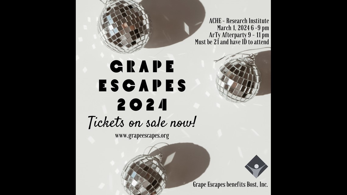 Tickets are on sale now for Grape Escapes 2024 to benefit Bost, Inc. in ...