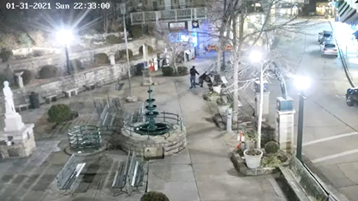 Eureka Springs Police release security video of clumsy vandals ...