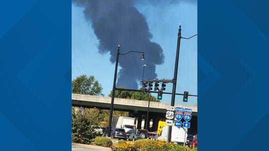 Pillar of smoke from Rogers industrial fire seen for miles ...